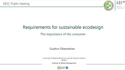 Requirements for Sustainable Ecodesign | EESC